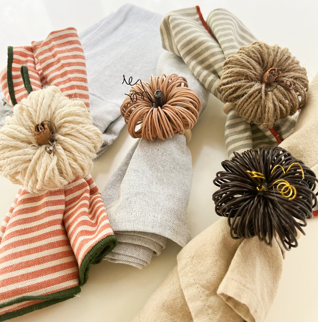 Pumpkin Napkin Rings | Fall and Autumn Napkin Rings | Tabletop Kitchen ...
