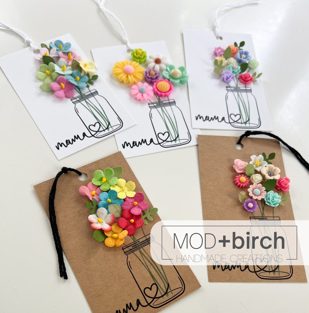 Mothers Day Gift Tag With Bouquet of Flowers | 3D Embellished Cards and ...