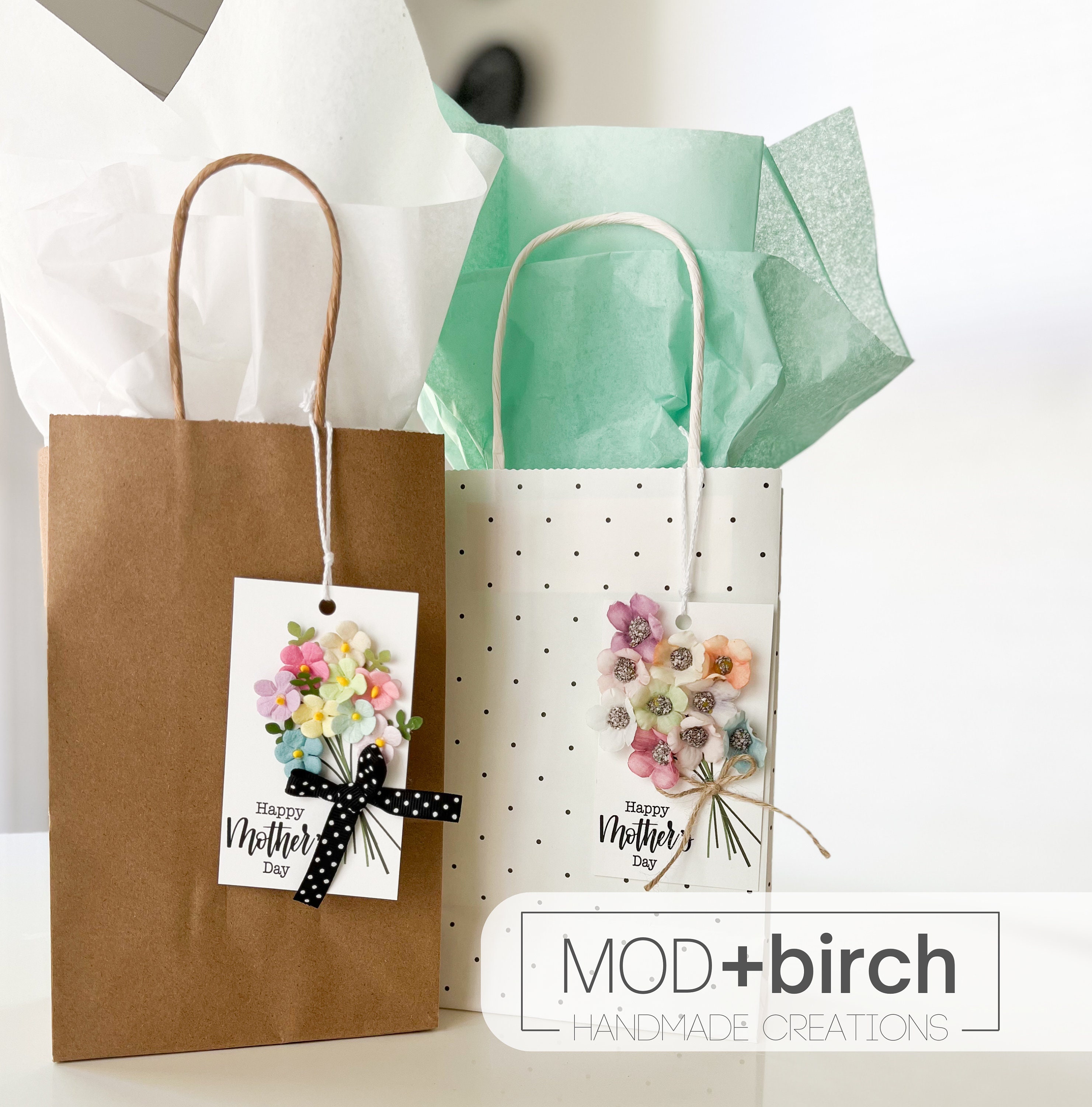Mothers Day Gift Tag With Bouquet of Flowers | 3D Embellished Cards and ...