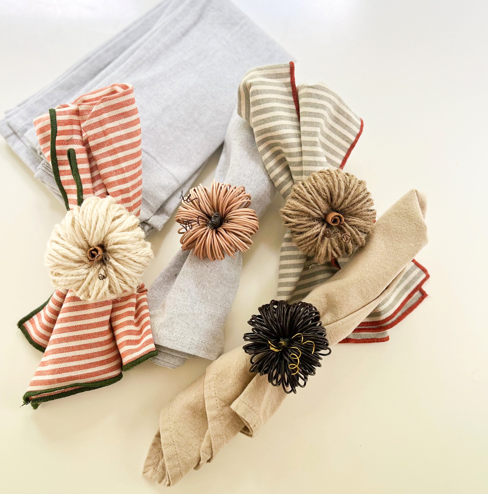 Pumpkin Napkin Rings | Fall and Autumn Napkin Rings | Tabletop Kitchen ...