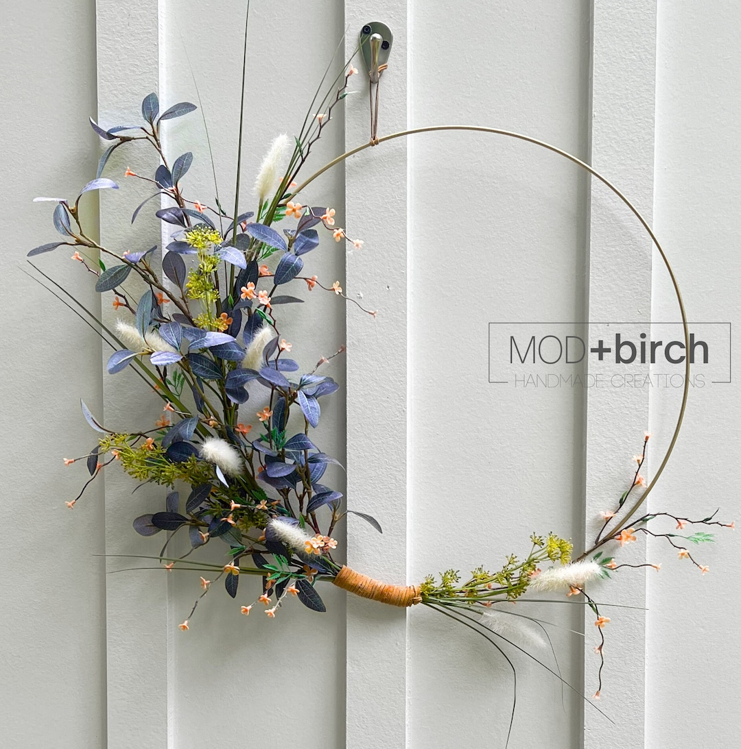 Summer Wreath | Hoop Wreath | Modern Wreath | Minimalist Wreath ...