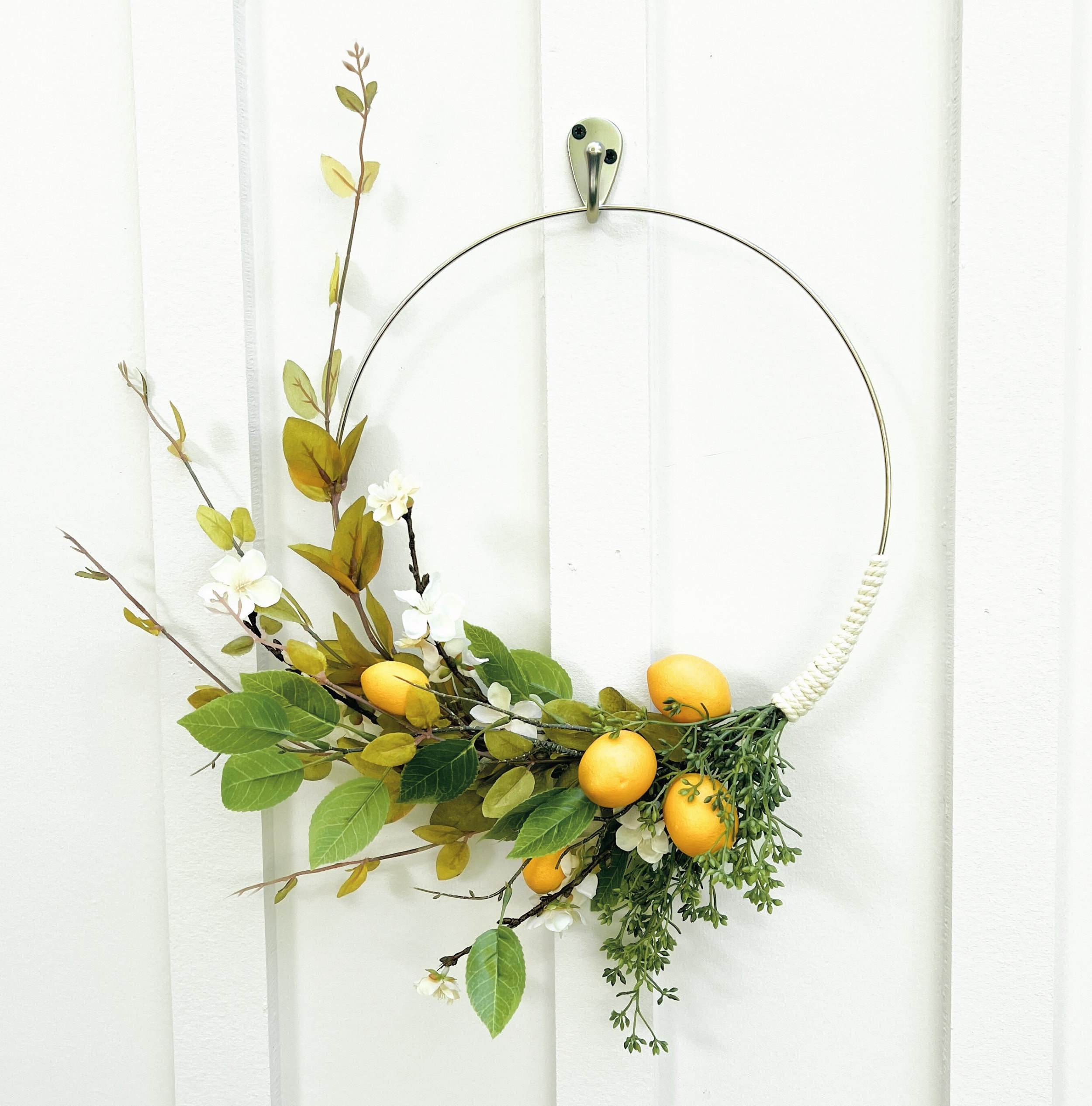 Lemon Hoop Wreath | Modern Citrus Wreath | Minimalist Wreath | Entryway ...
