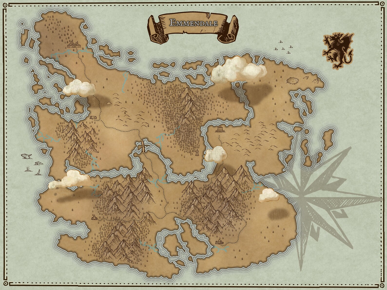 Custom Fantasy Map for Writers, Dnd, Decoration, Digital Download, Wall ...