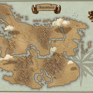 Custom Fantasy Map for Writers, Dnd, Decoration, Digital Download, Wall ...