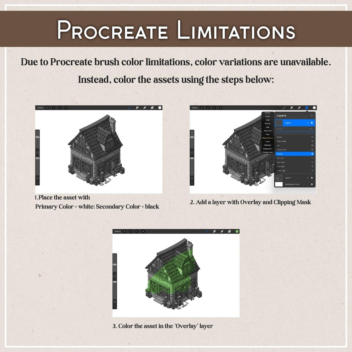 Isometric City Map Assets: Medieval | Procreate, Wonderdraft (PNG ...