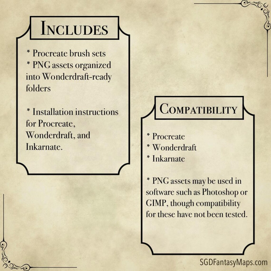 Fantasy Map Brushes & Assets: 140+ Inky Mountain Stamps | Procreate ...