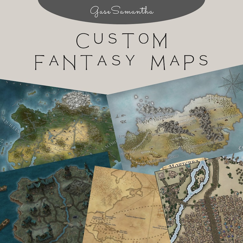 Custom Fantasy Map for Writers, Dnd, Decoration, Digital Download, Wall ...