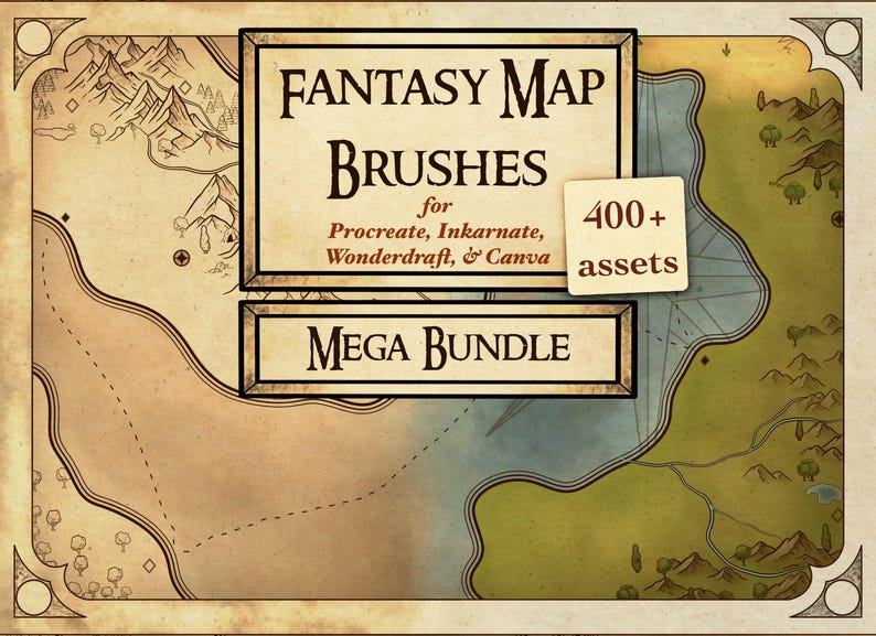 Fantasy Map Brushes & Assets: Mega Bundle | Procreate, Inkarnate ...