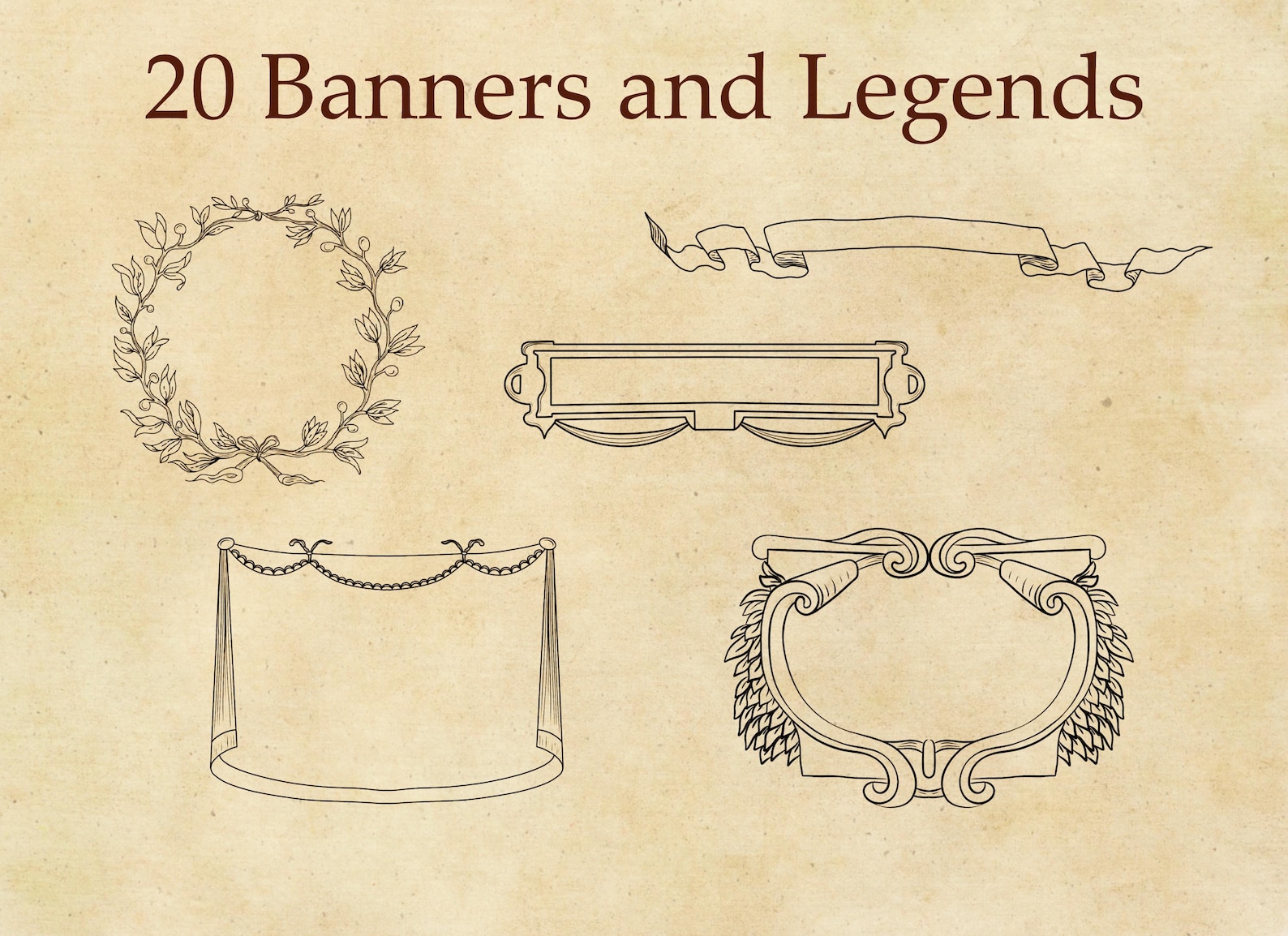 Fantasy Map Brush Sets and Stamps | Frames and Legends | Procreate ...