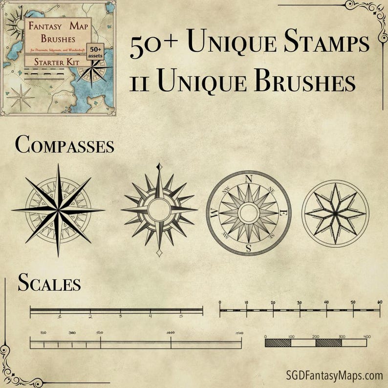 Fantasy Map Brushes & Assets: Mega Bundle | Procreate, Inkarnate ...