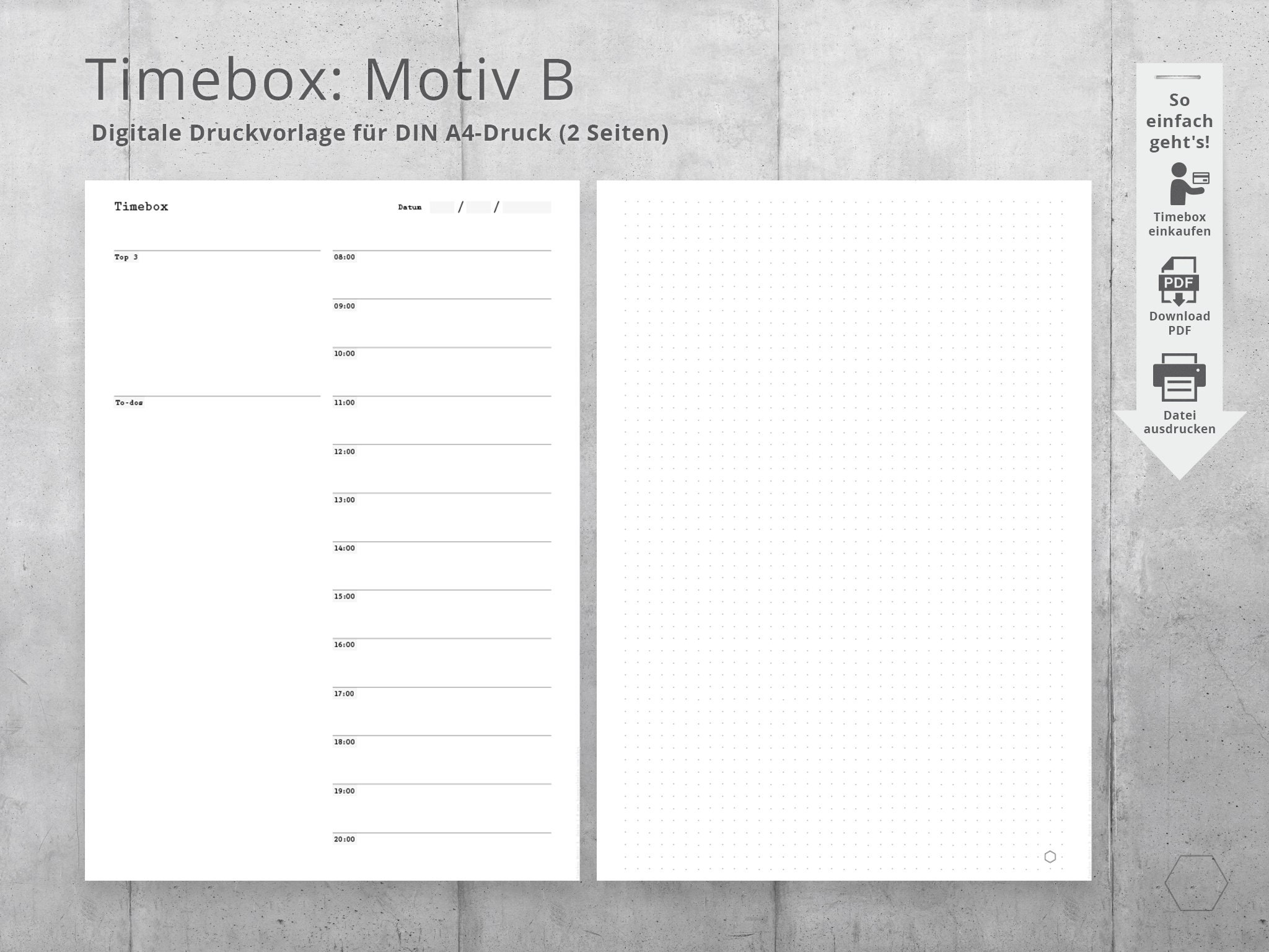 Timebox Digital Template PDF, 2 DIN A4 Pages, Choice of Three Different ...