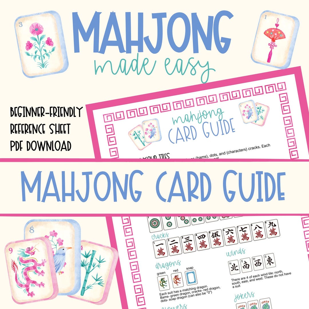 Mahjong Cheat Sheet | Mahjong Card Guide | Beginner-friendly ...