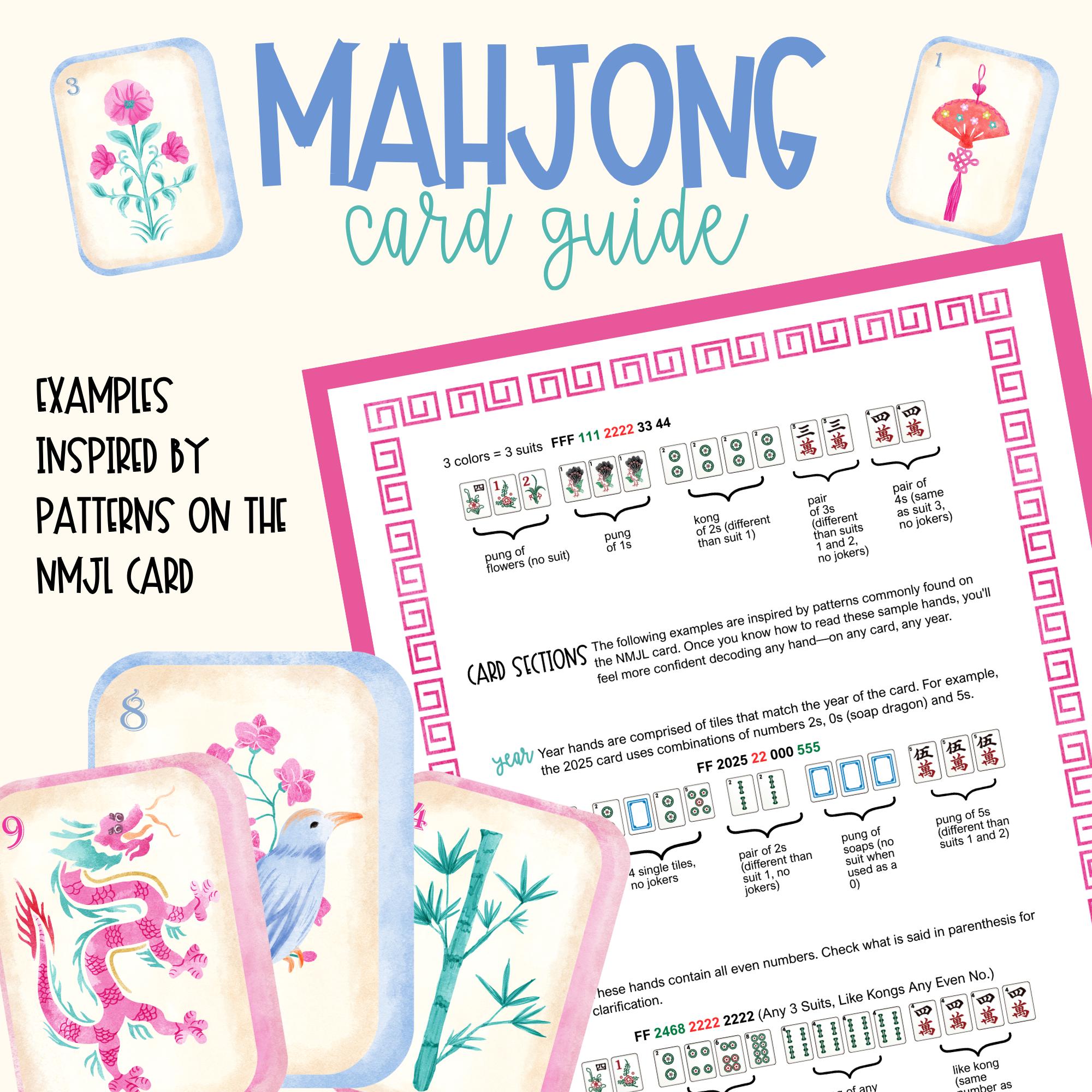 Mahjong Cheat Sheet | Mahjong Card Guide | Beginner-friendly ...