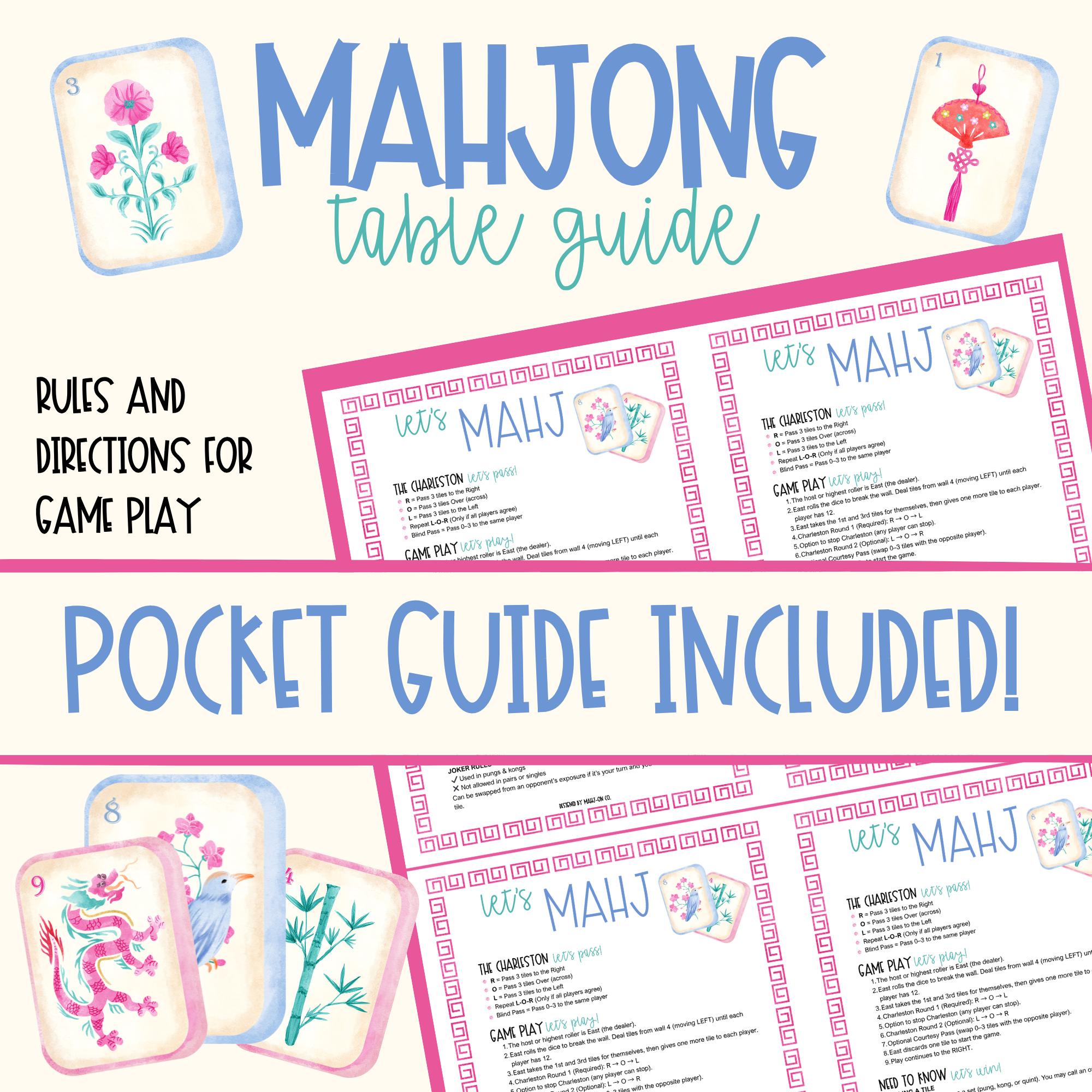 Mahjong Cheat Sheet | Mahjong Table Guide | Beginner-friendly | Printable PDF Download - Etsy