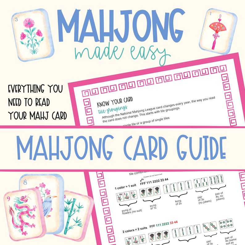 Mahjong Cheat Sheet | Mahjong Card Guide | Beginner-friendly ...