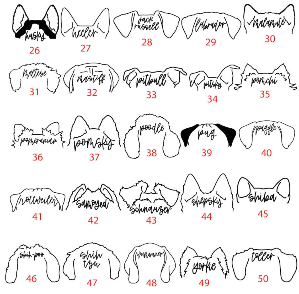 Embroidered Custom Dog Ear With Name Custom Dog Dad Gift - Etsy