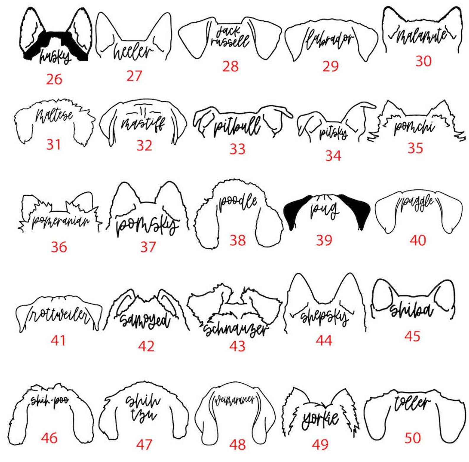 Embroidered Custom Dog Ear With Name Custom Dog Dad Gift - Etsy