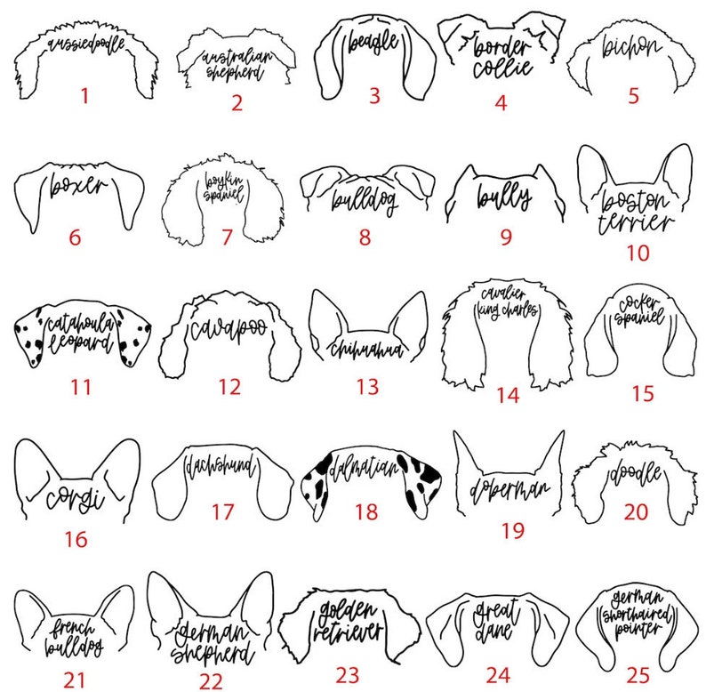 Embroidered Custom Dog Ear With Name Custom Dog Dad Gift - Etsy