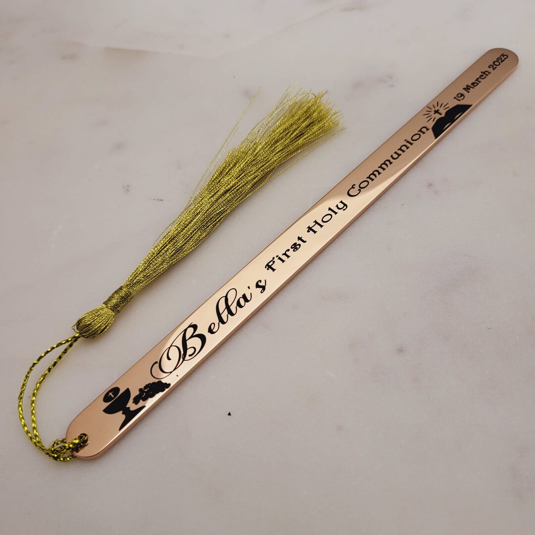 Customized First Communion Bookmarks FOR Girls Boys. Baptism Gift ...