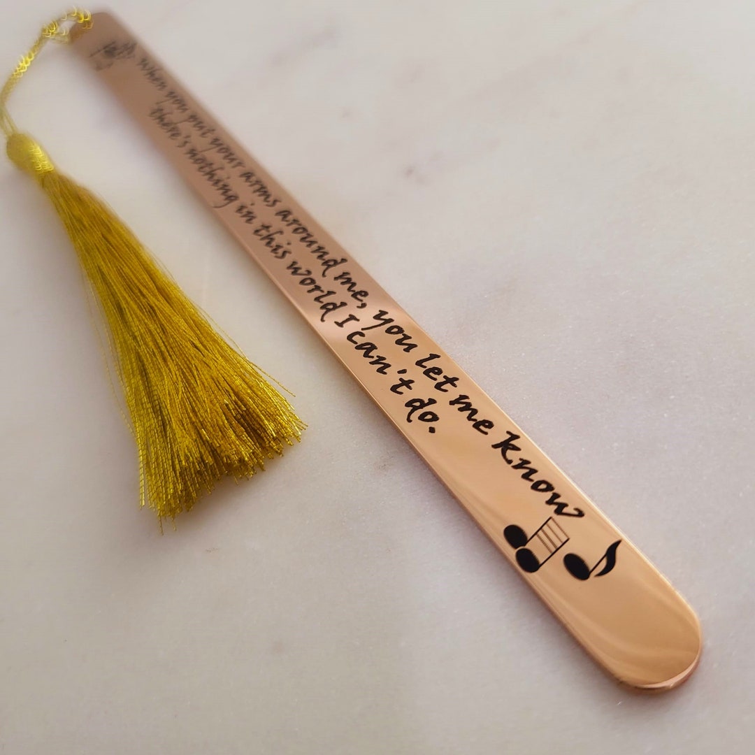 Customized Song Lyrics Bookmark. Engrave & Personalize Any Song Poem or ...
