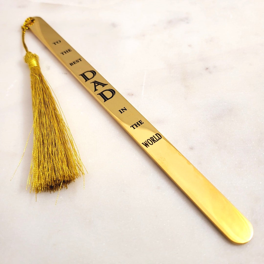 Engraved Dad Bookmark, Stainless Steel Bookmark With Tassel, Father's ...