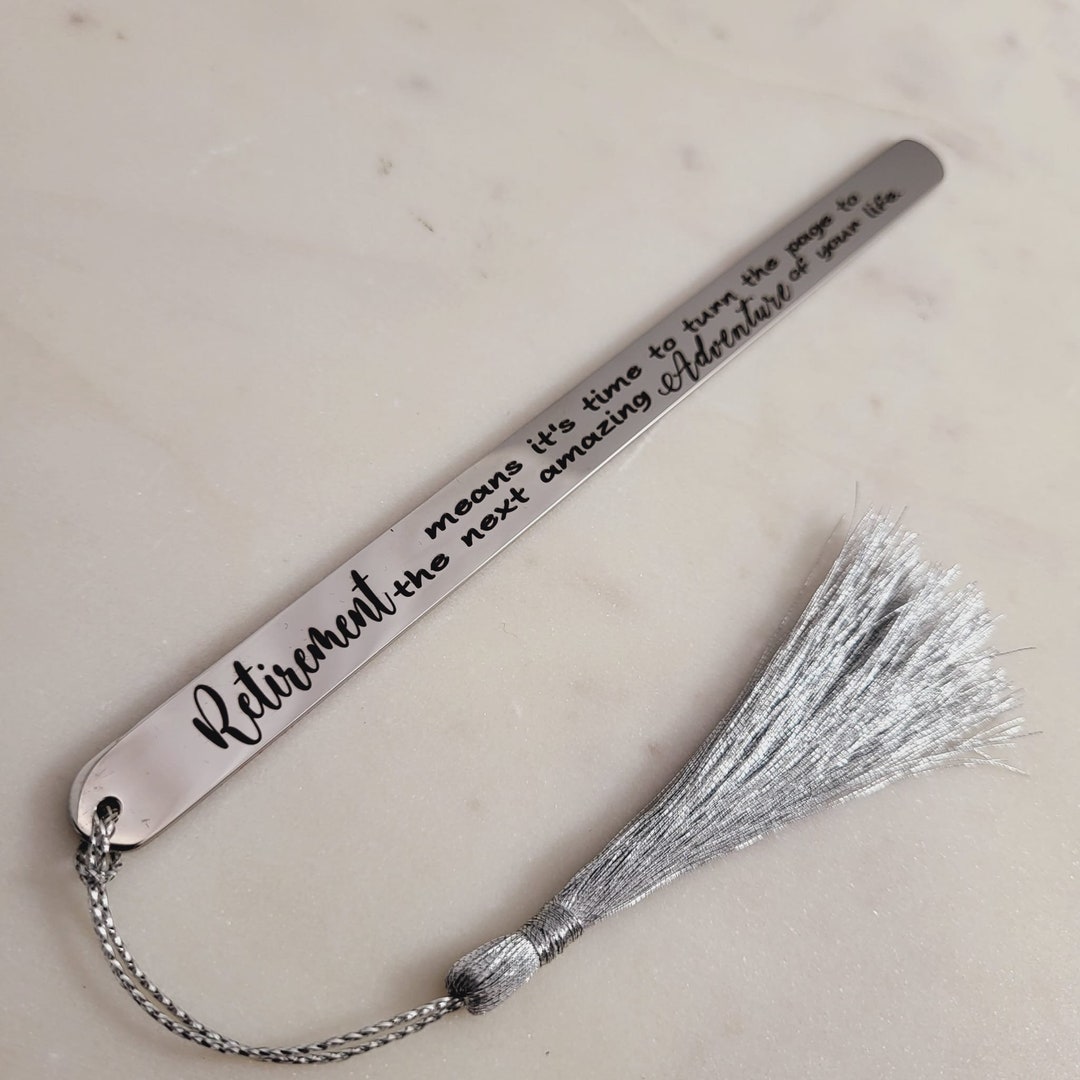 Personalized Retirement Bookmark, Stainless Steel With Tassel - Etsy