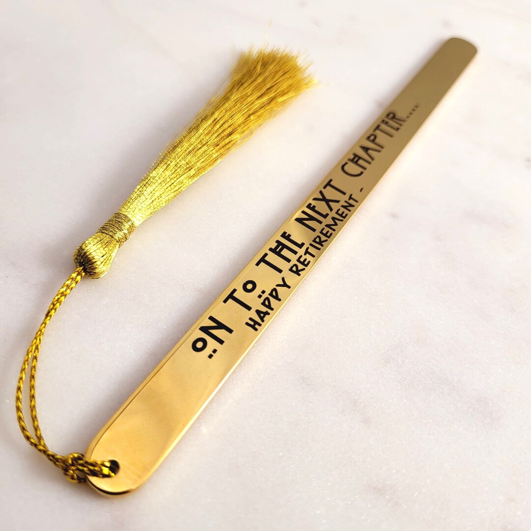 Engraved Stainless Steel Retirement Bookmark - Personalized With Tassel ...