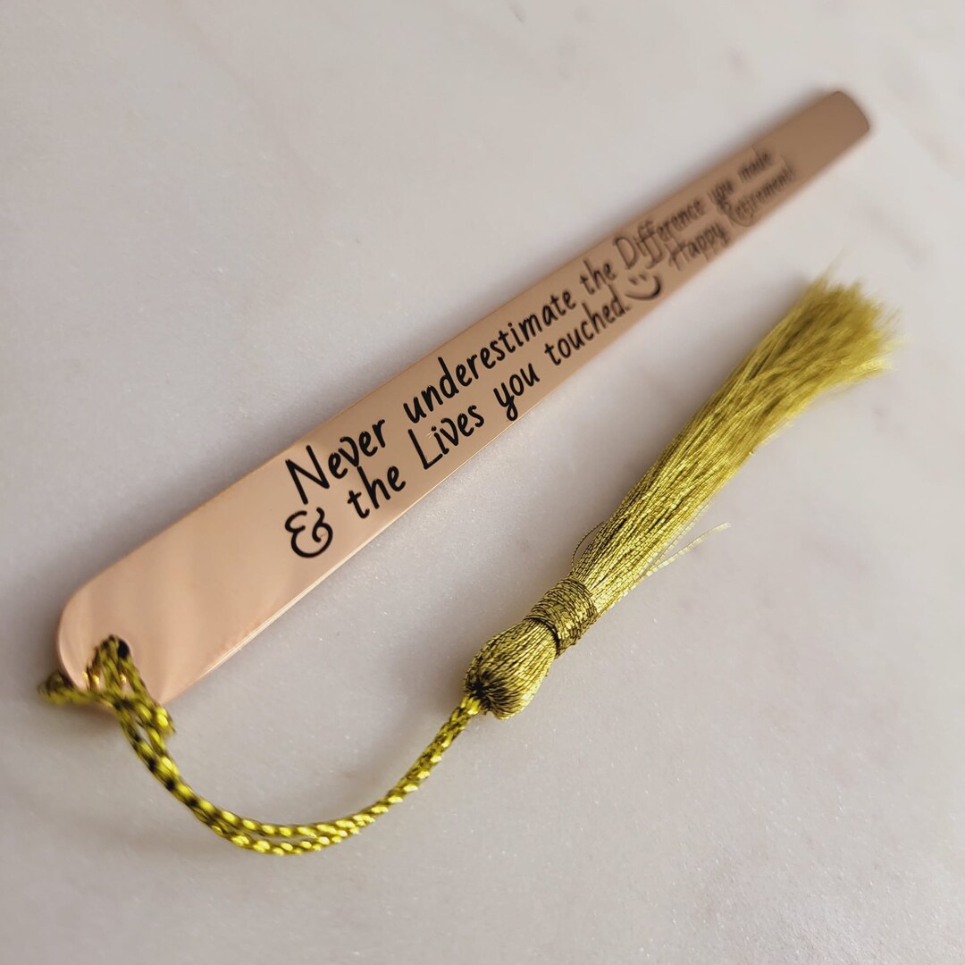 Engraved Stainless Steel Retirement Bookmark With Tassel - Etsy