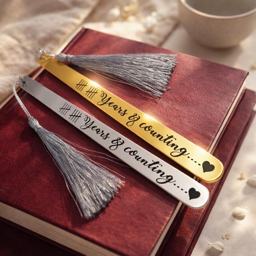Personalized Tally Mark Bookmark, Engraved Anniversary Gift - Etsy