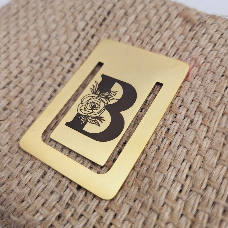 Monogrammed Bookmark - Etsy