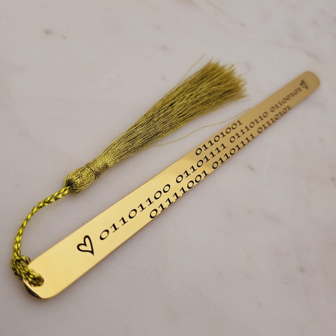 Your Custom Binary Code Message Gift Bookmark Engraved. Gift for Son Brother Sister Mother ...