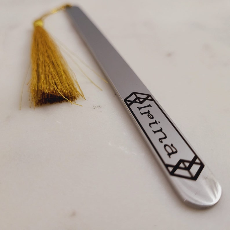 Personalized Name Bookmarks. Custom Engrave a Name on Metal Bookmark ...
