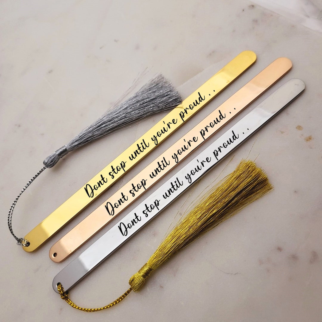 Don't Stop Until You're Proud. Personalized Bookmarks Engraved. Gift ...