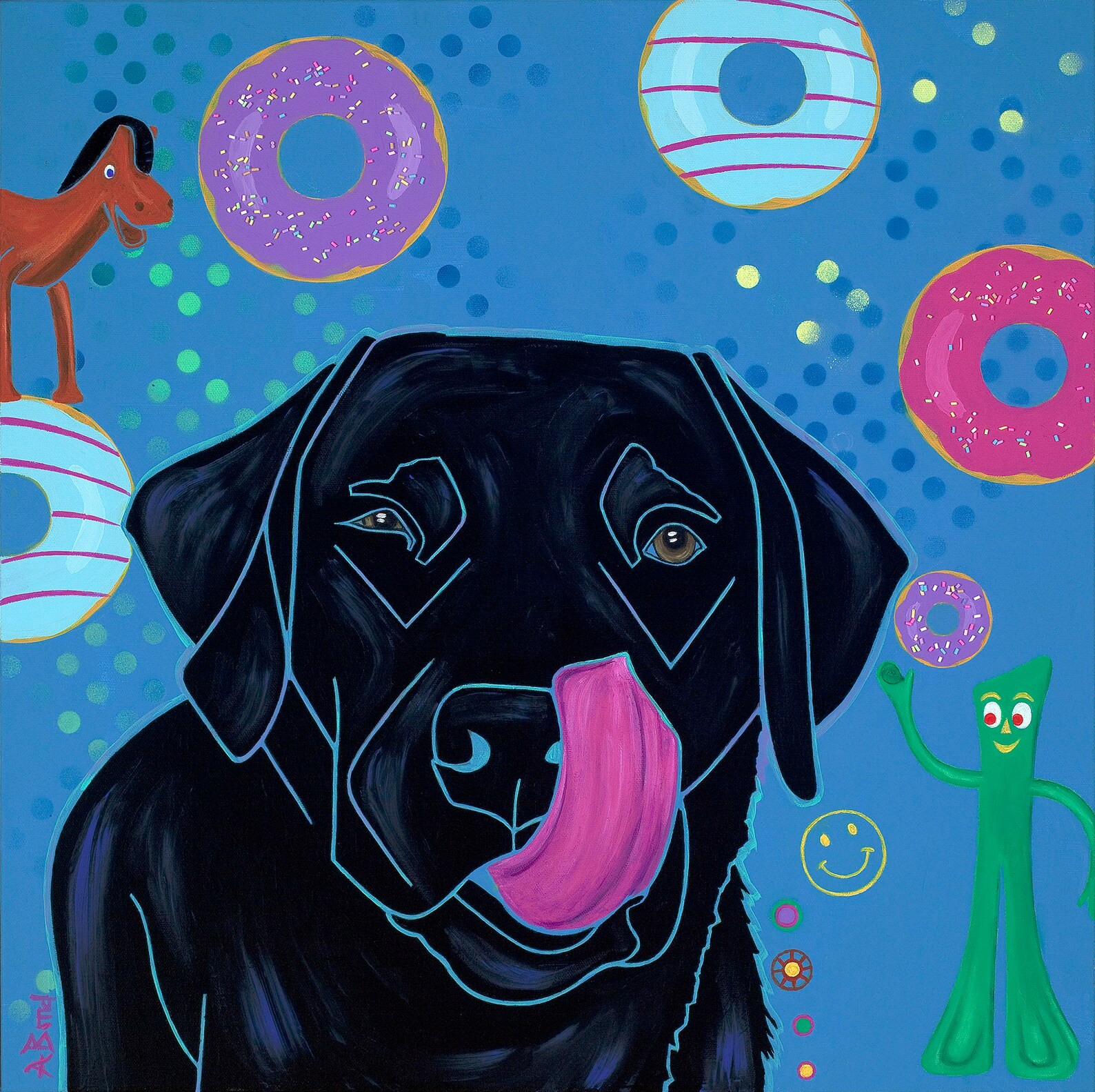 Labrador Print Black Lab Pop Art Dog Art by Angela Bond - Etsy