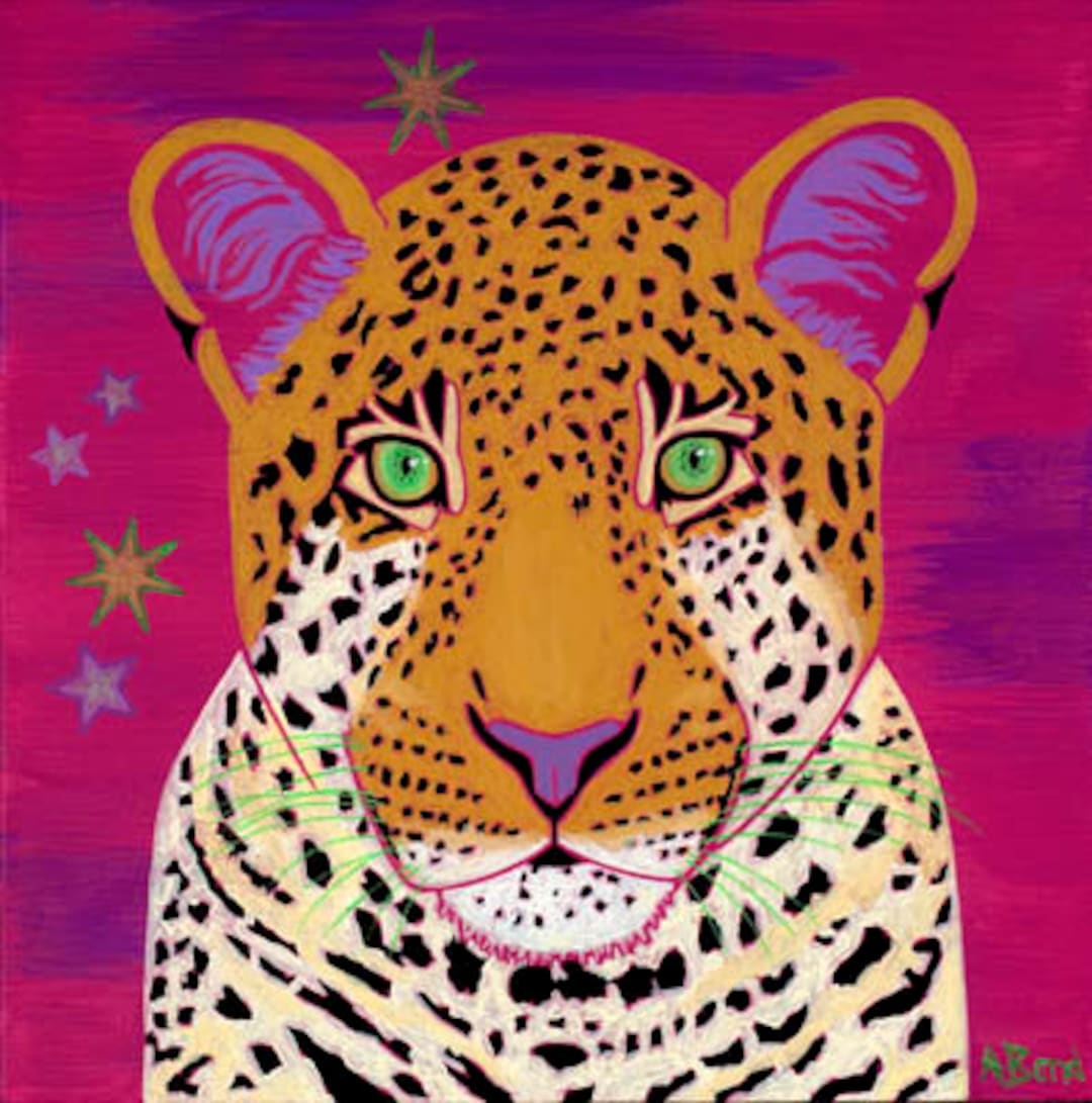 Leopard Print Leopard Pop Art African Animal Art by Angela - Etsy