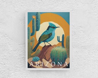 Cactus Wren Fine Art Print, Cactus Art Decor, Arizona Art Print, Desert ...