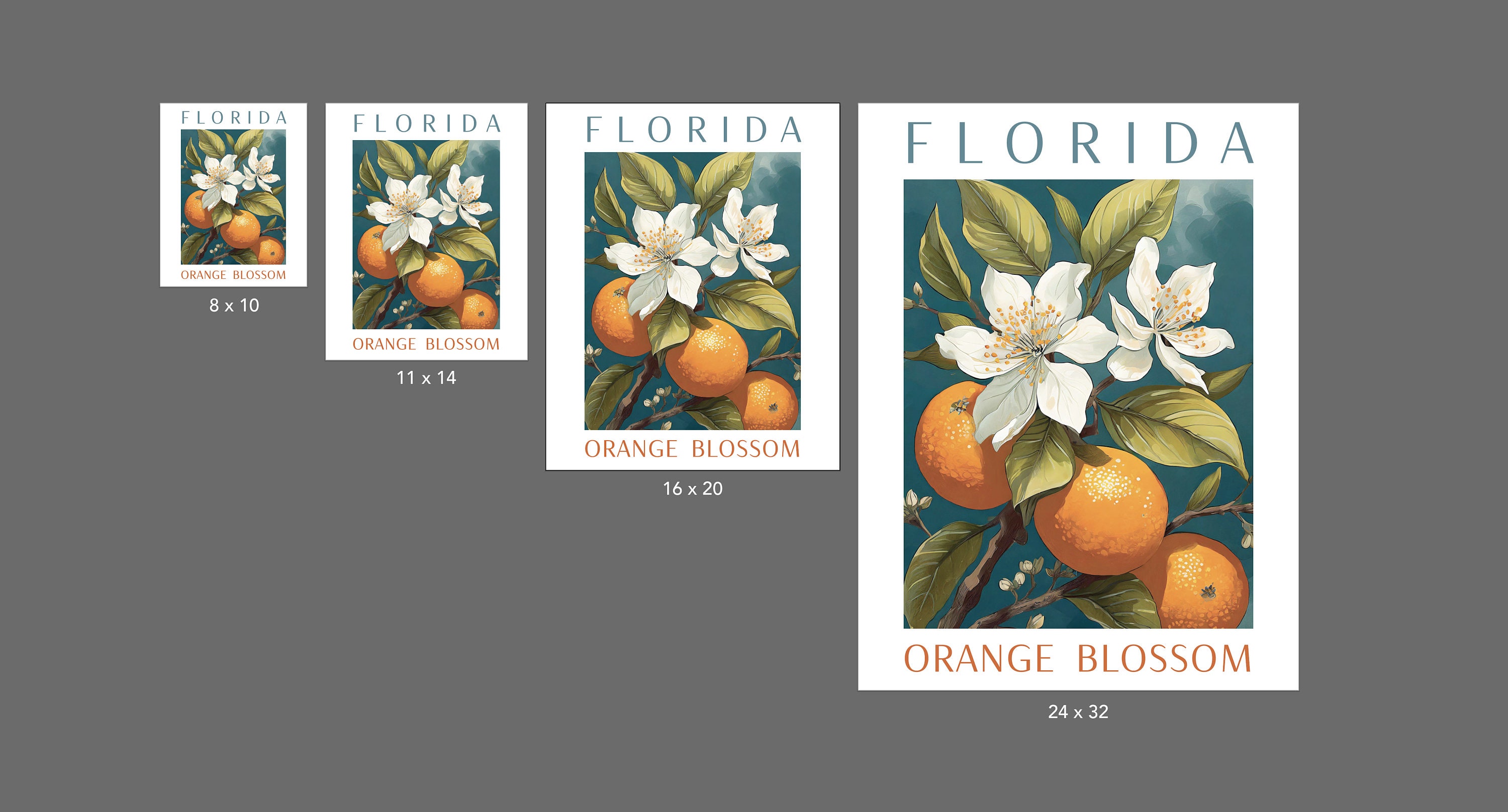 Instant Download Florida State Flower Poster Print | Orange Blossom - Etsy