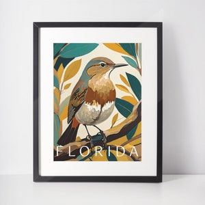 Instant Download Florida State Bird Print | Mockingbird - Etsy