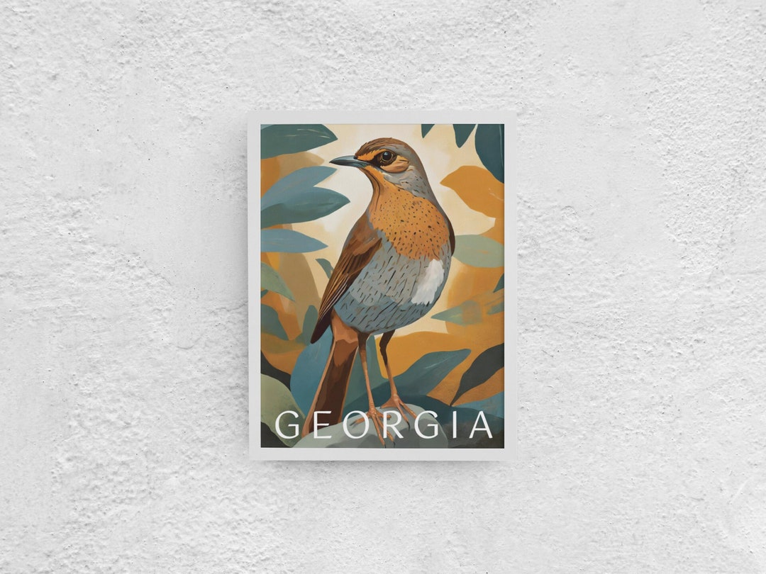 Instant Download Georgia State Bird Print | Brown Thrasher - Etsy