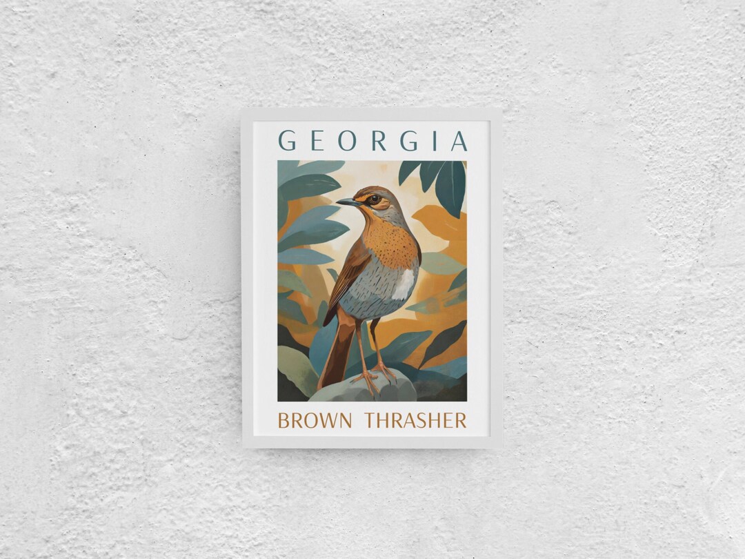 Instant Download Georgia State Bird Poster | Brown Thrasher - Etsy
