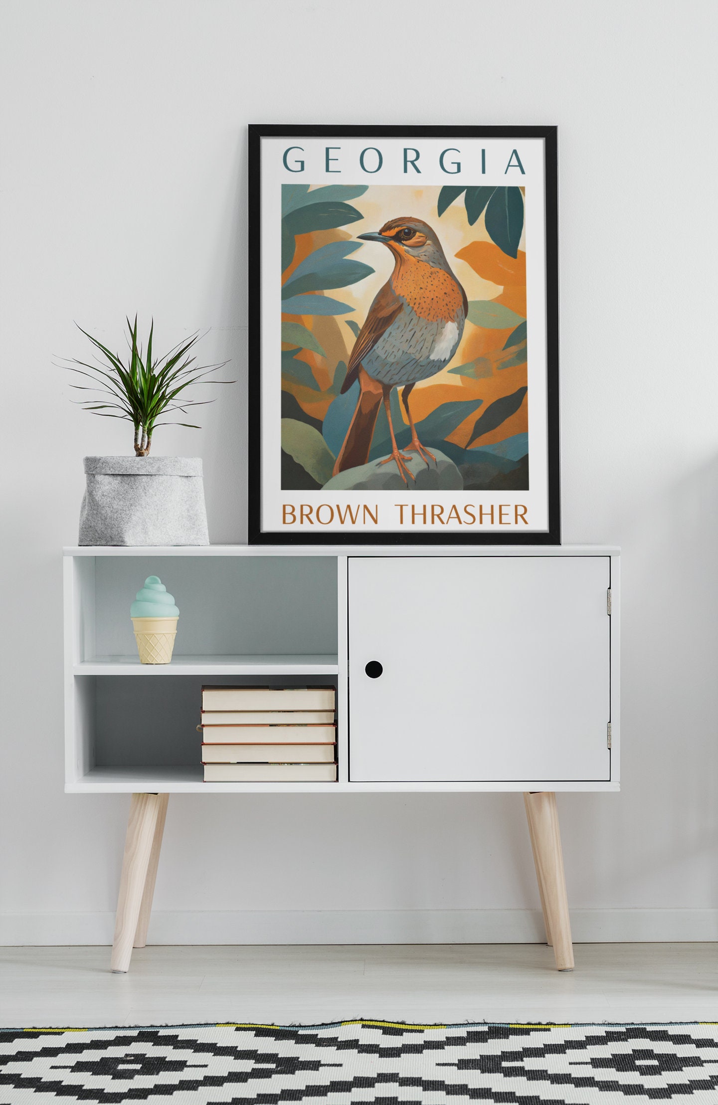 Instant Download Georgia State Bird Poster Brown Thrasher - Etsy