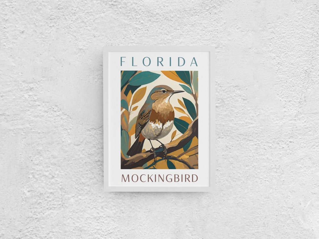 Instant Download Florida State Bird Poster Print | Mockingbird - Etsy