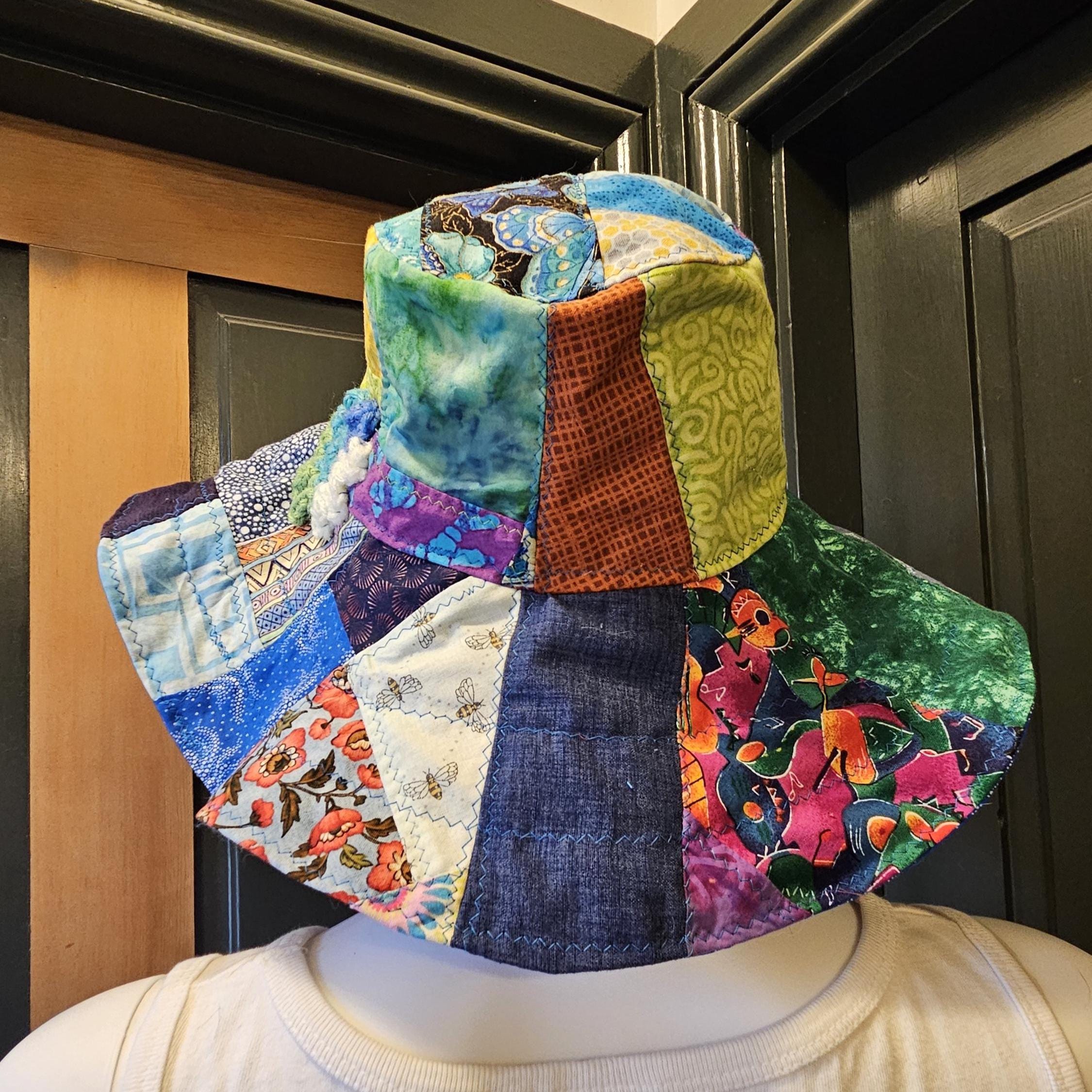 Patchwork Bucket Hat Handmade From Vintage Batiks & Cotton Prints ...