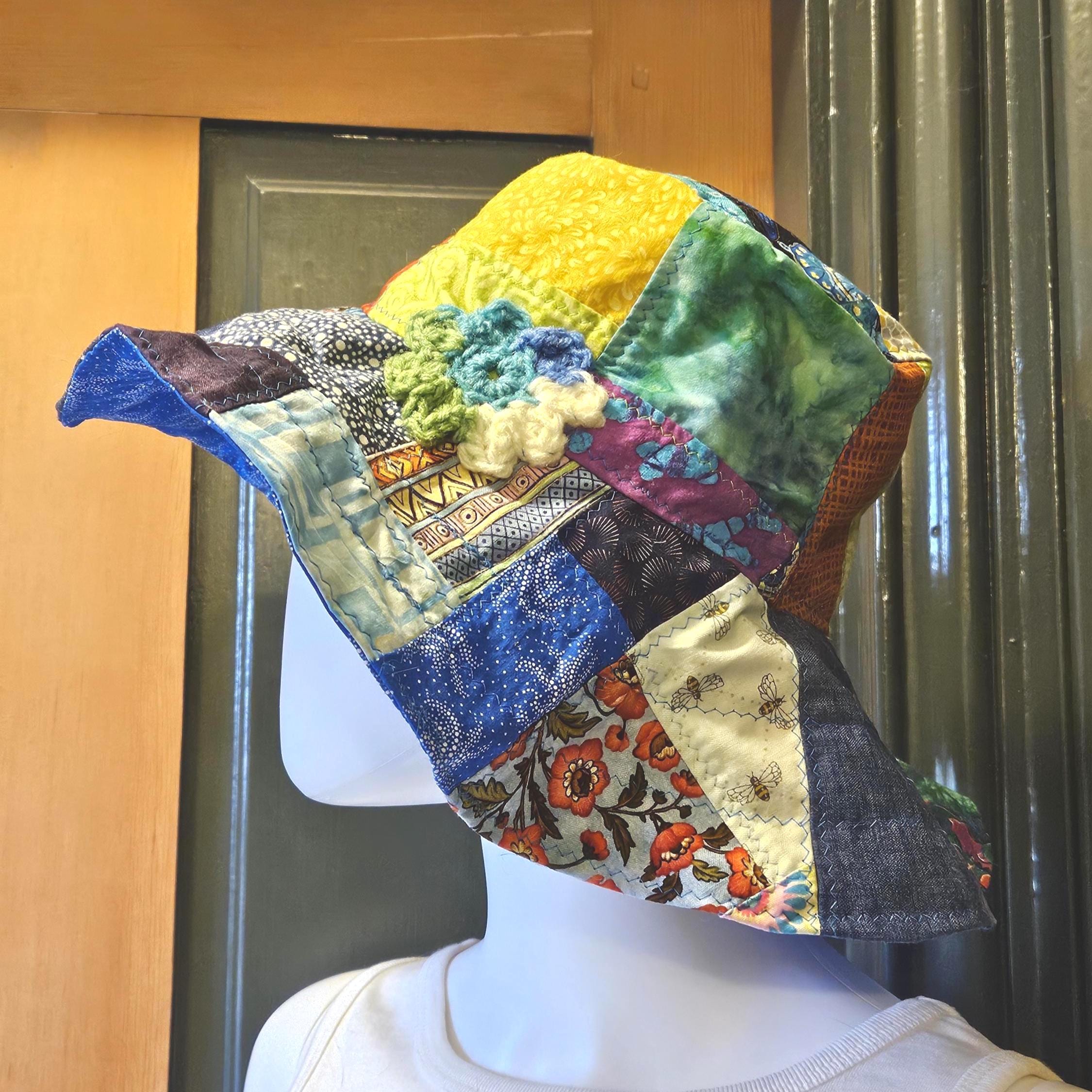 Patchwork Bucket Hat Handmade From Vintage Batiks & Cotton Prints ...
