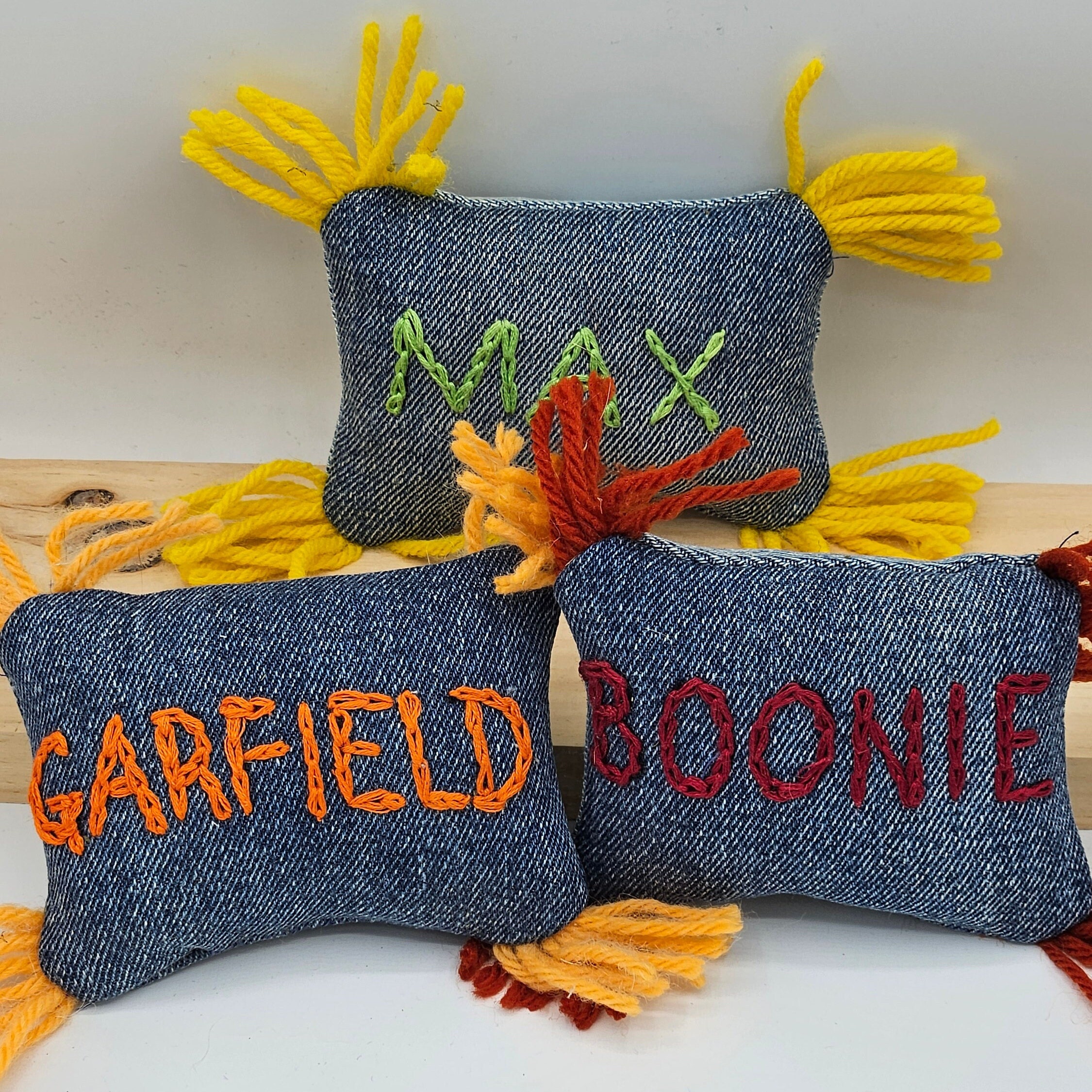 Your Cat's Names on Set of 3 Catnip Toys Handmade From - Etsy