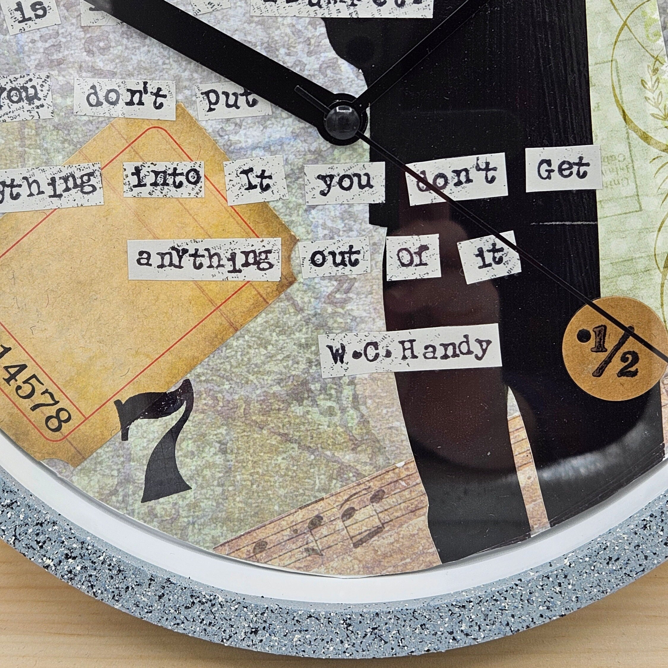 Trumpet Player Decoupage Wall Clock, Handmade 9x9x2, Battery-operated ...