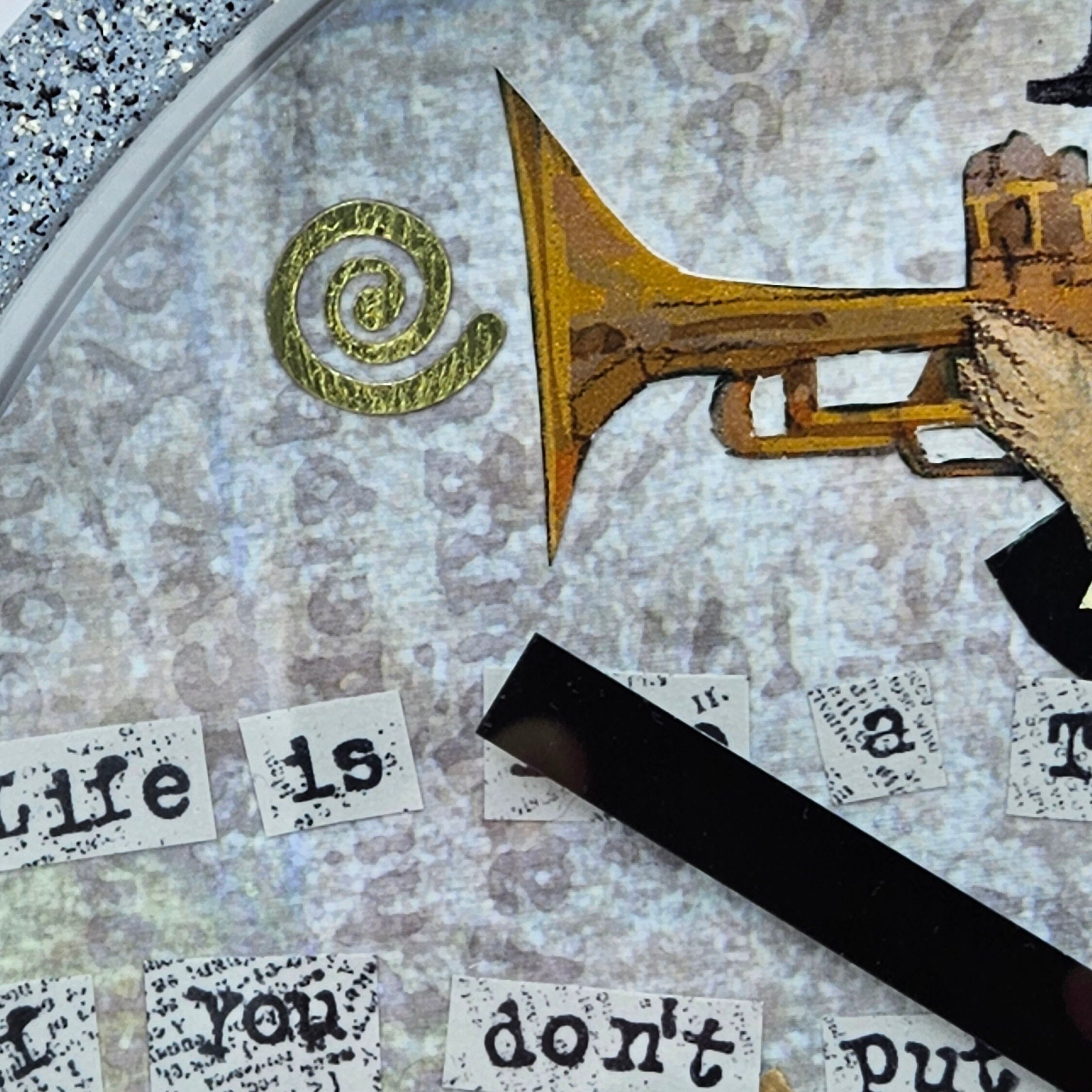 Trumpet Player Decoupage Wall Clock, Handmade 9x9x2, Battery-operated ...