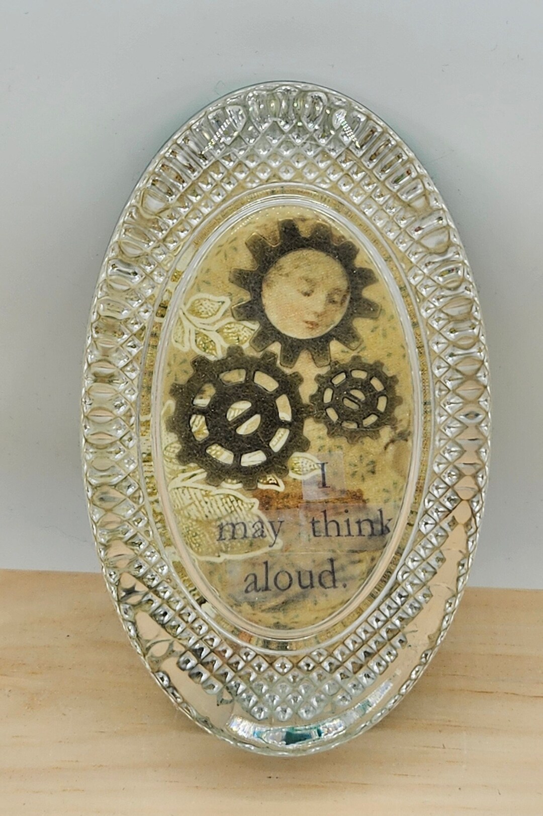Steampunk Paperweight is a Mashup of Victorian Ephemera and Small Gears ...