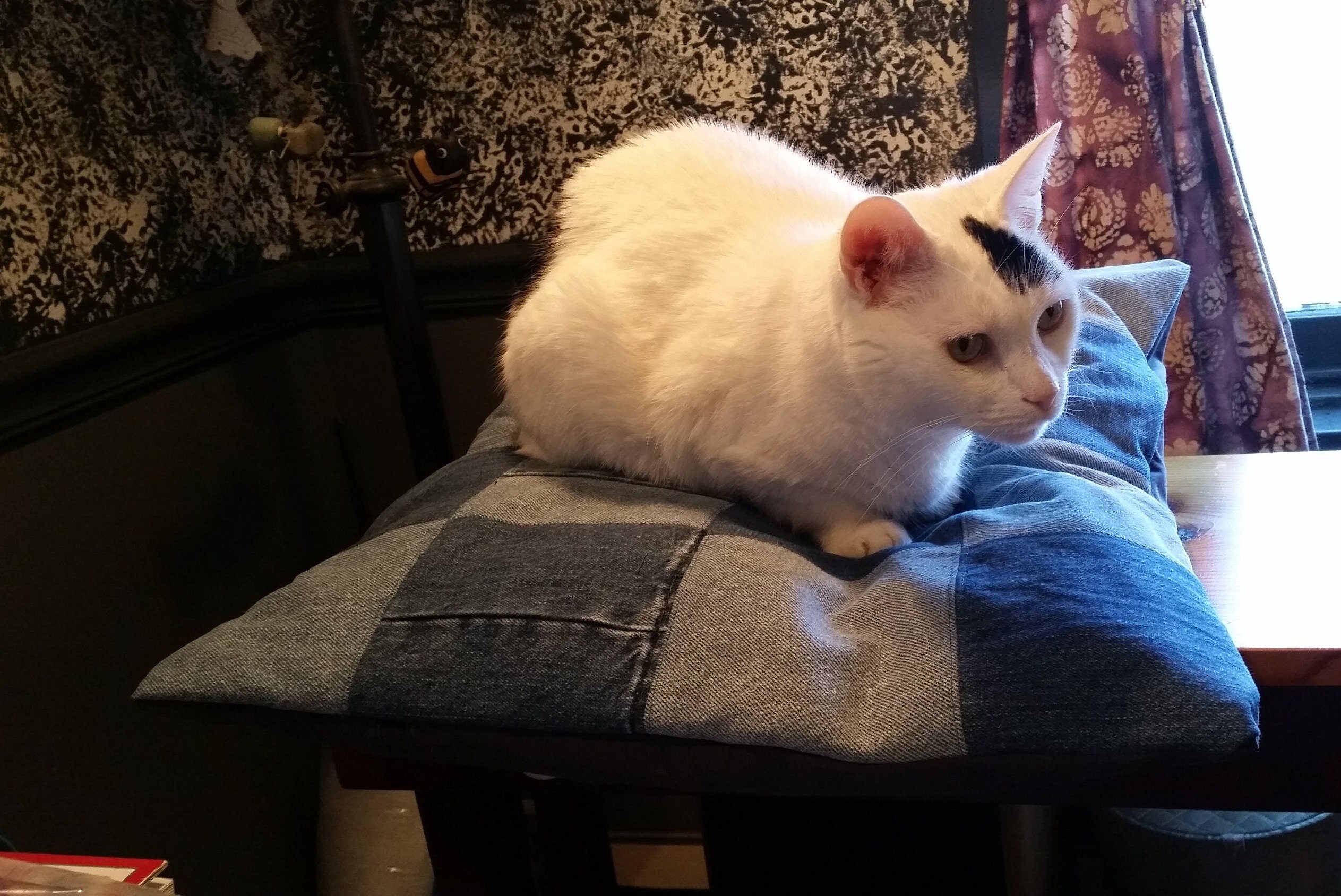 Faded Denim Patchwork Pet Bed 20x20 Handmade - Etsy