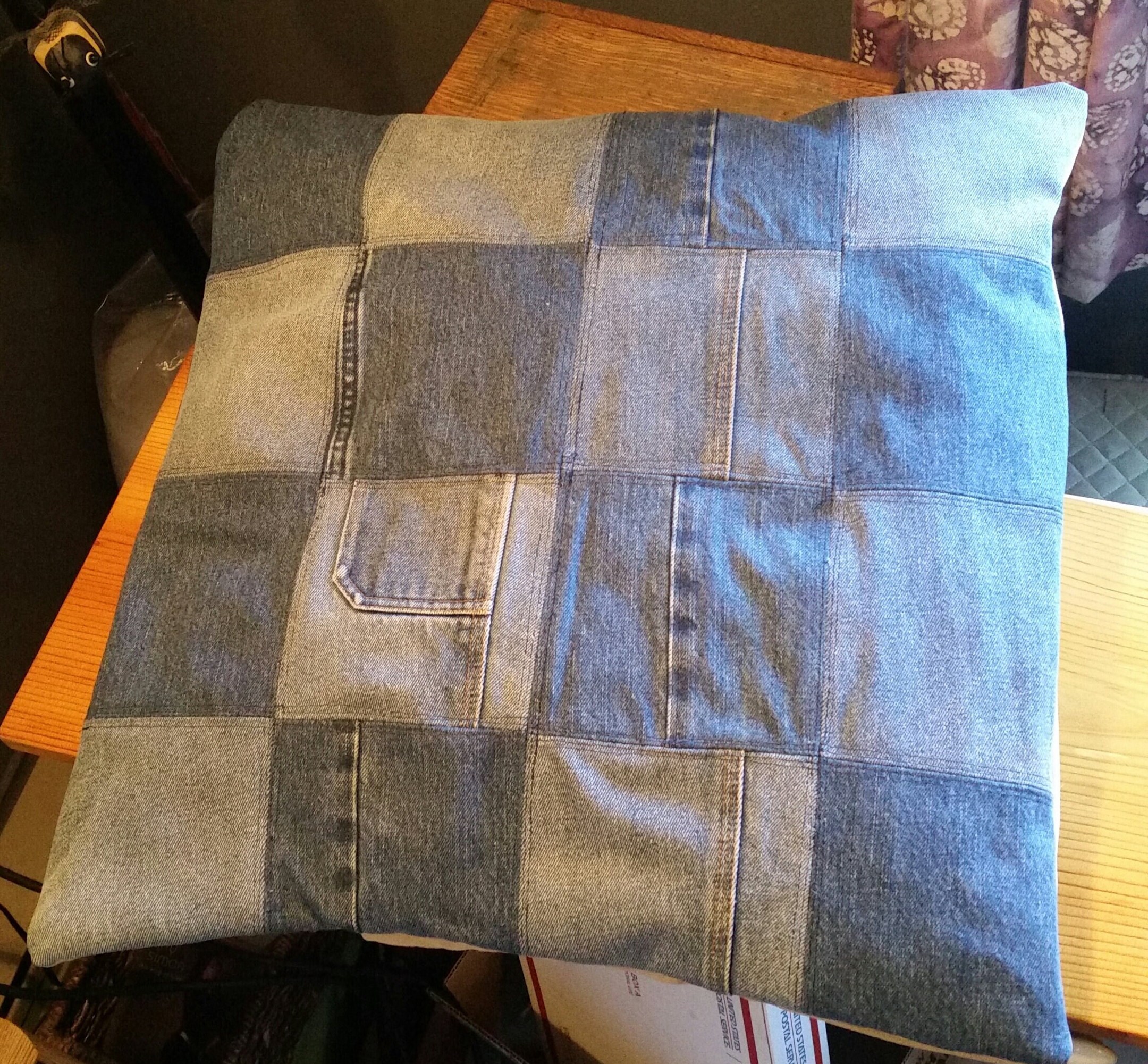 Patchwork Upcycled Pet Bed 20x20 Complete With Stuffing, Handmade From ...